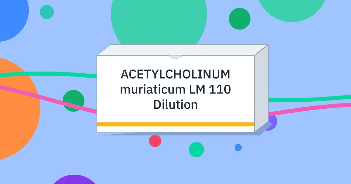 Symbolbild: Packung mit der Aufschrift ACETYLCHOLINUM muriaticum LM 110 Dilution (PZN 13266604) – Verfügbarkeit und Bezug in Apotheken in Frankfurt am Main