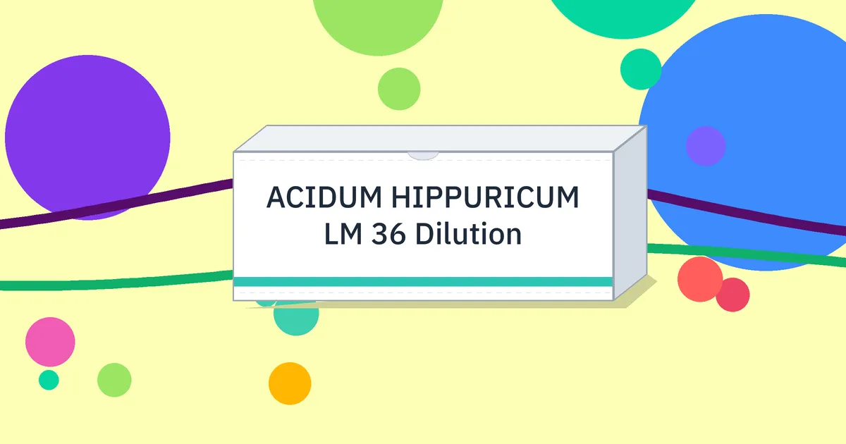 Symbolbild: Packung mit der Aufschrift ACIDUM HIPPURICUM LM 36 Dilution (PZN 13277855) – Verfügbarkeit und Bezug in Apotheken in Frankfurt am Main