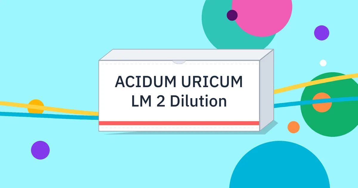 Symbolbild: Packung mit der Aufschrift ACIDUM URICUM LM 2 Dilution (PZN 13288385) – Verfügbarkeit und Bezug in Apotheken in Frankfurt am Main
