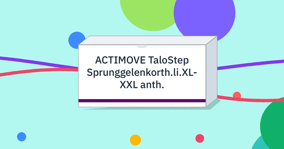 Symbolbild: Packung mit der Aufschrift ACTIMOVE TaloStep Sprunggelenkorth.li.XL-XXL anth. (PZN 18223137) – Verfügbarkeit und Bezug in Apotheken in Frankfurt am Main