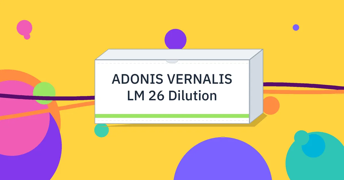 Symbolbild: Packung mit der Aufschrift ADONIS VERNALIS LM 26 Dilution (PZN 12755100) – Verfügbarkeit und Bezug in Apotheken in Frankfurt am Main