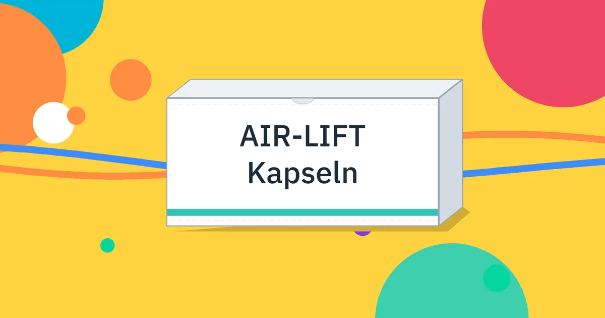 Symbolbild: Packung mit der Aufschrift AIR-LIFT Kapseln (PZN 09222475) – Verfügbarkeit und Bezug in Apotheken in Frankfurt am Main