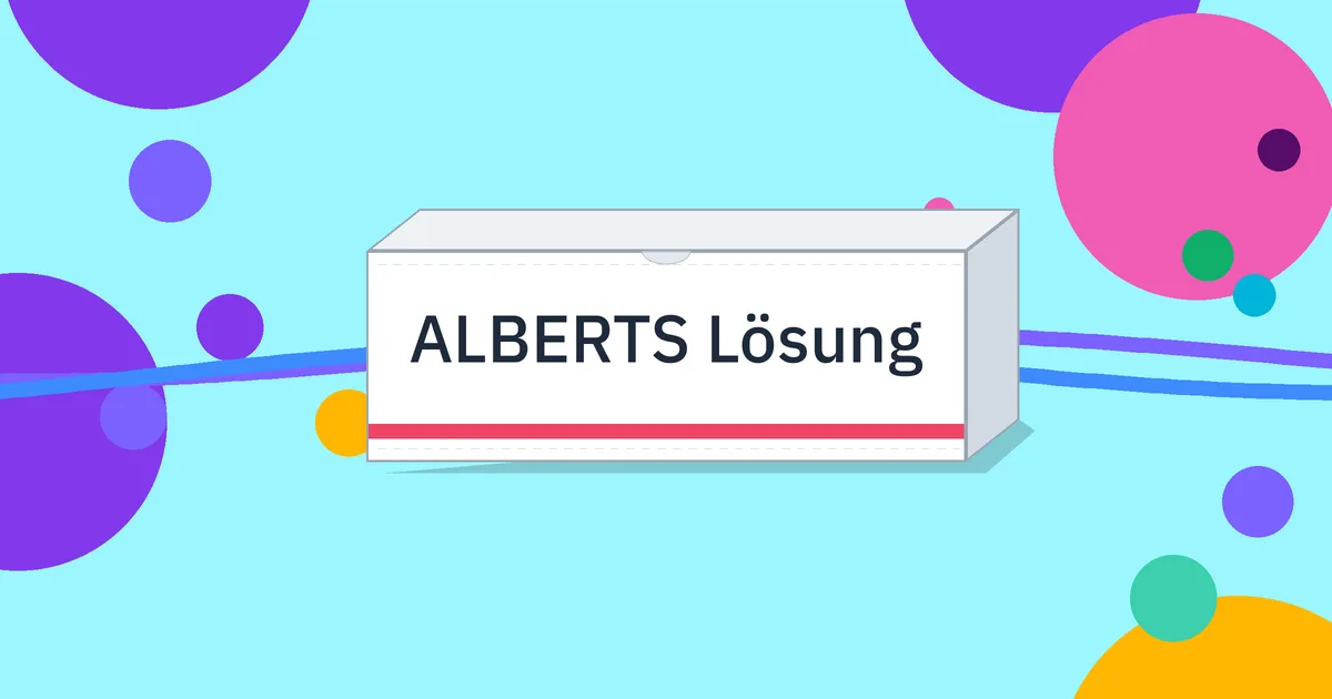 Symbolbild: Packung mit der Aufschrift ALBERTS Lösung (PZN 04957692) – Verfügbarkeit und Bezug in Apotheken in Frankfurt am Main