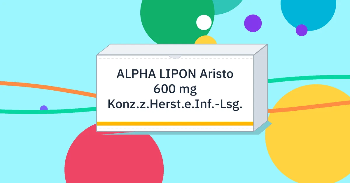 Symbolbild: Packung mit der Aufschrift ALPHA LIPON Aristo 600 mg Konz.z.Herst.e.Inf.-Lsg. (PZN 10033087) – Verfügbarkeit und Bezug in Apotheken in Frankfurt am Main