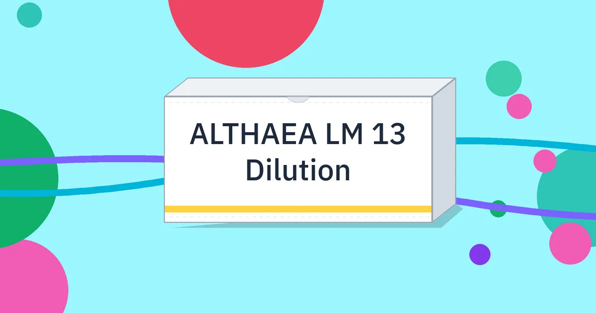 Symbolbild: Packung mit der Aufschrift ALTHAEA LM 13 Dilution (PZN 13315277) – Verfügbarkeit und Bezug in Apotheken in Frankfurt am Main