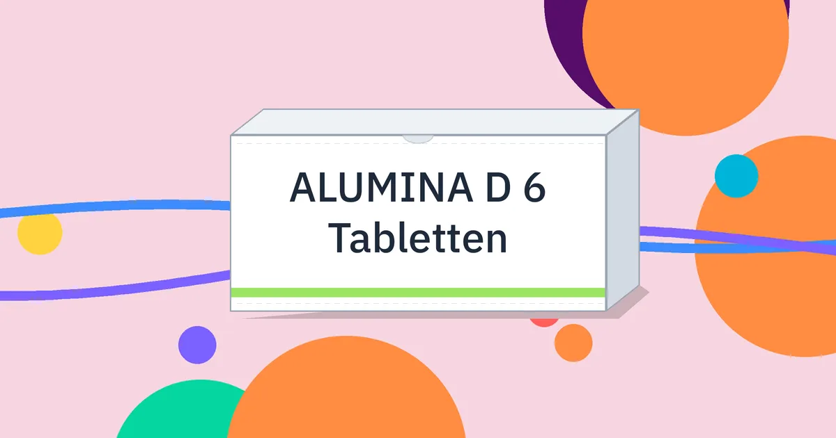 Symbolbild: Packung mit der Aufschrift ALUMINA D 6 Tabletten (PZN 02109540) – Verfügbarkeit und Bezug in Apotheken in Frankfurt am Main
