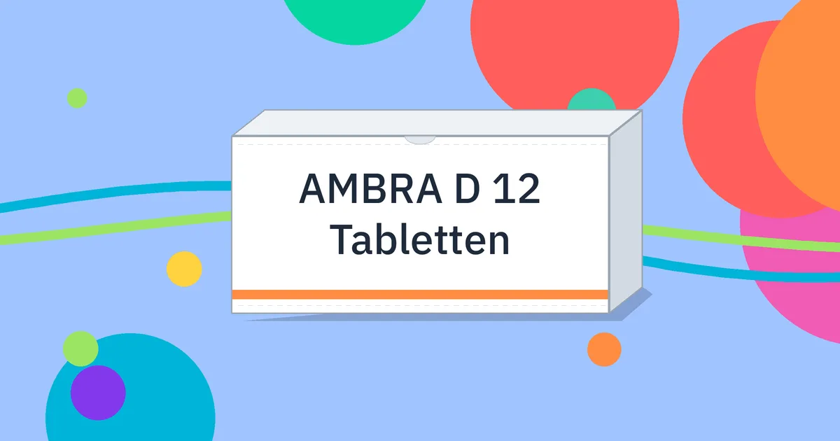 Symbolbild: Packung mit der Aufschrift AMBRA D 12 Tabletten (PZN 02892876) – Verfügbarkeit und Bezug in Apotheken in Frankfurt am Main