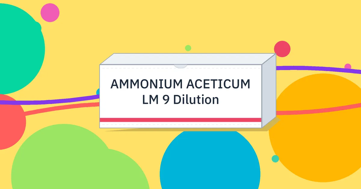 Symbolbild: Packung mit der Aufschrift AMMONIUM ACETICUM LM 9 Dilution (PZN 13319418) – Verfügbarkeit und Bezug in Apotheken in Frankfurt am Main