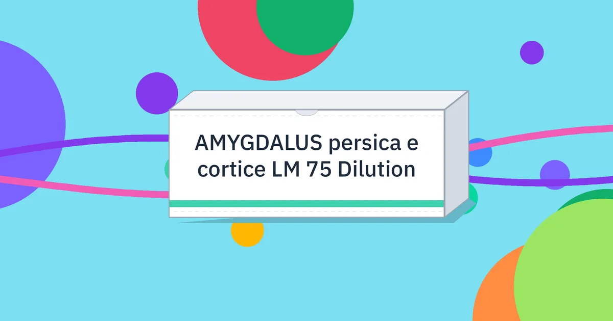 Symbolbild: Packung mit der Aufschrift AMYGDALUS persica e cortice LM 75 Dilution (PZN 13326306) – Verfügbarkeit und Bezug in Apotheken in Frankfurt am Main