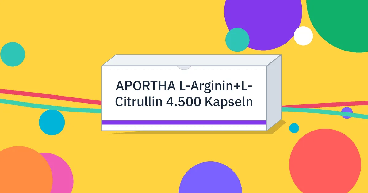 Symbolbild: Packung mit der Aufschrift APORTHA L-Arginin+L-Citrullin 4.500 Kapseln (PZN 12496584) – Verfügbarkeit und Bezug in Apotheken in Frankfurt am Main