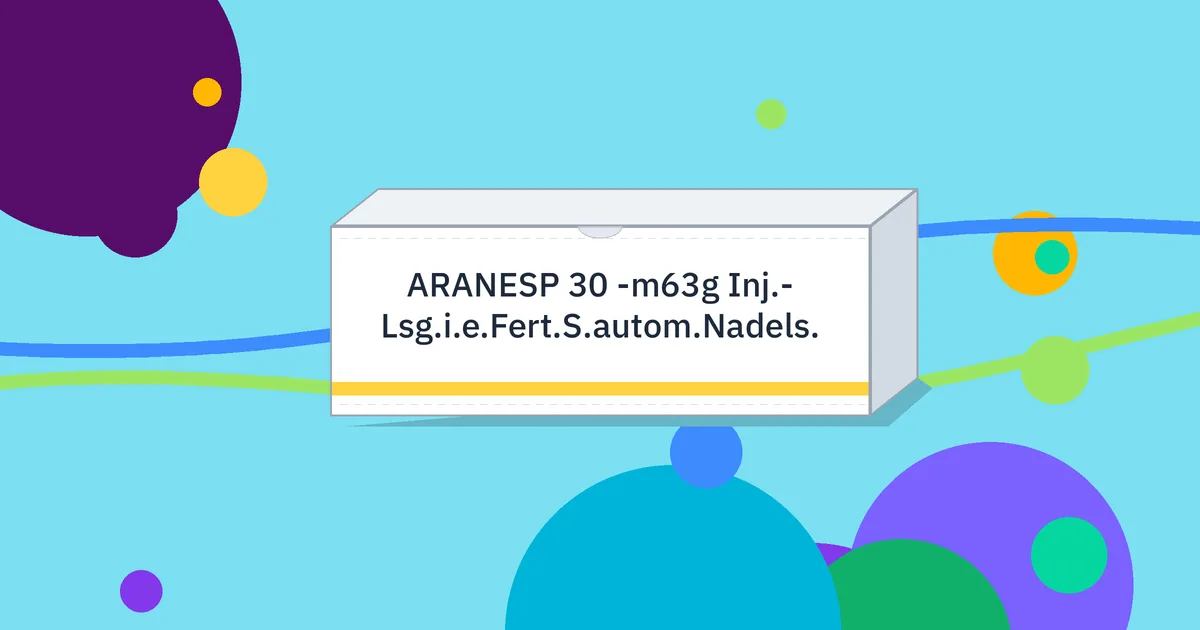 Symbolbild: Packung mit der Aufschrift ARANESP 30 -m63g Inj.-Lsg.i.e.Fert.S.autom.Nadels. (PZN 06811030) – Verfügbarkeit und Bezug in Apotheken in Frankfurt am Main