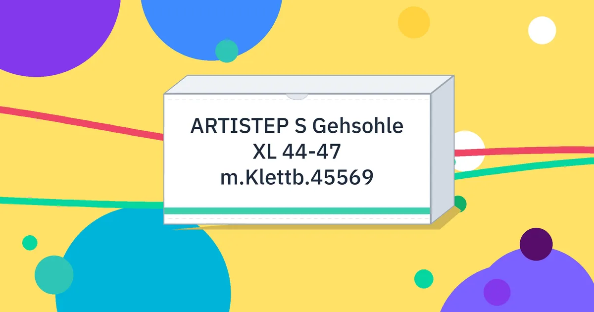 Symbolbild: Packung mit der Aufschrift ARTISTEP S Gehsohle XL 44-47 m.Klettb.45569 (PZN 00948957) – Verfügbarkeit und Bezug in Apotheken in Frankfurt am Main