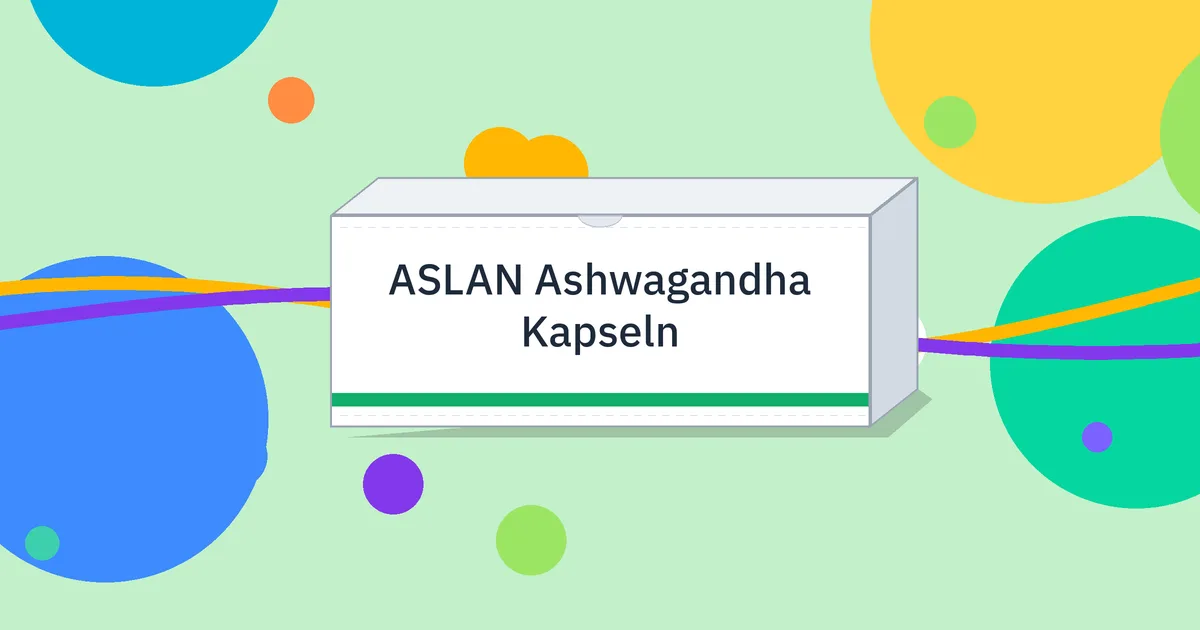 Symbolbild: Packung mit der Aufschrift ASLAN Ashwagandha Kapseln (PZN 20796395) – Verfügbarkeit und Bezug in Apotheken in Frankfurt am Main