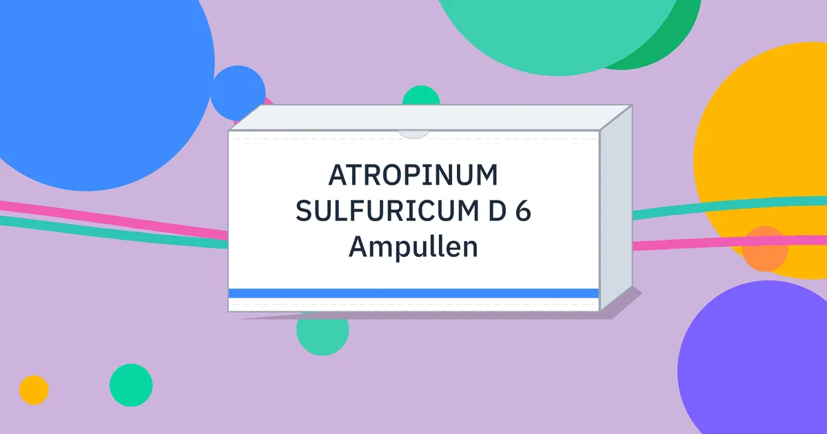 Symbolbild: Packung mit der Aufschrift ATROPINUM SULFURICUM D 6 Ampullen (PZN 11704299) – Verfügbarkeit und Bezug in Apotheken in Frankfurt am Main