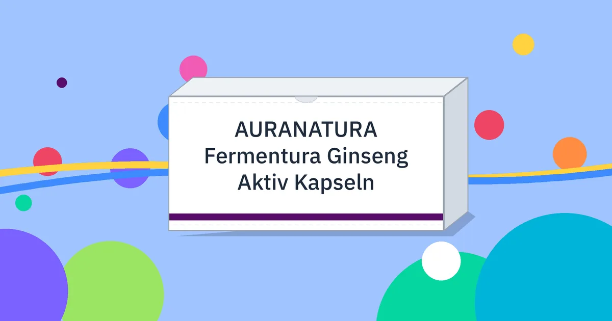 Symbolbild: Packung mit der Aufschrift AURANATURA Fermentura Ginseng Aktiv Kapseln (PZN 19552788) – Verfügbarkeit und Bezug in Apotheken in Frankfurt am Main