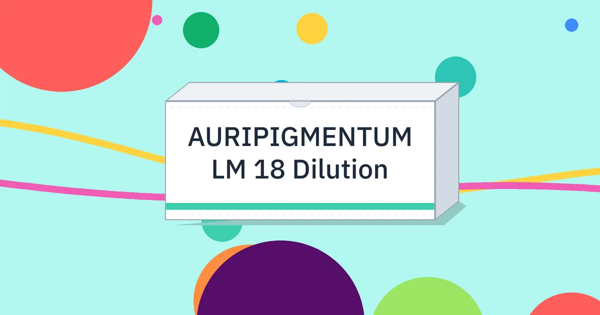 Symbolbild: Packung mit der Aufschrift AURIPIGMENTUM LM 18 Dilution (PZN 12783036) – Verfügbarkeit und Bezug in Apotheken in Frankfurt am Main