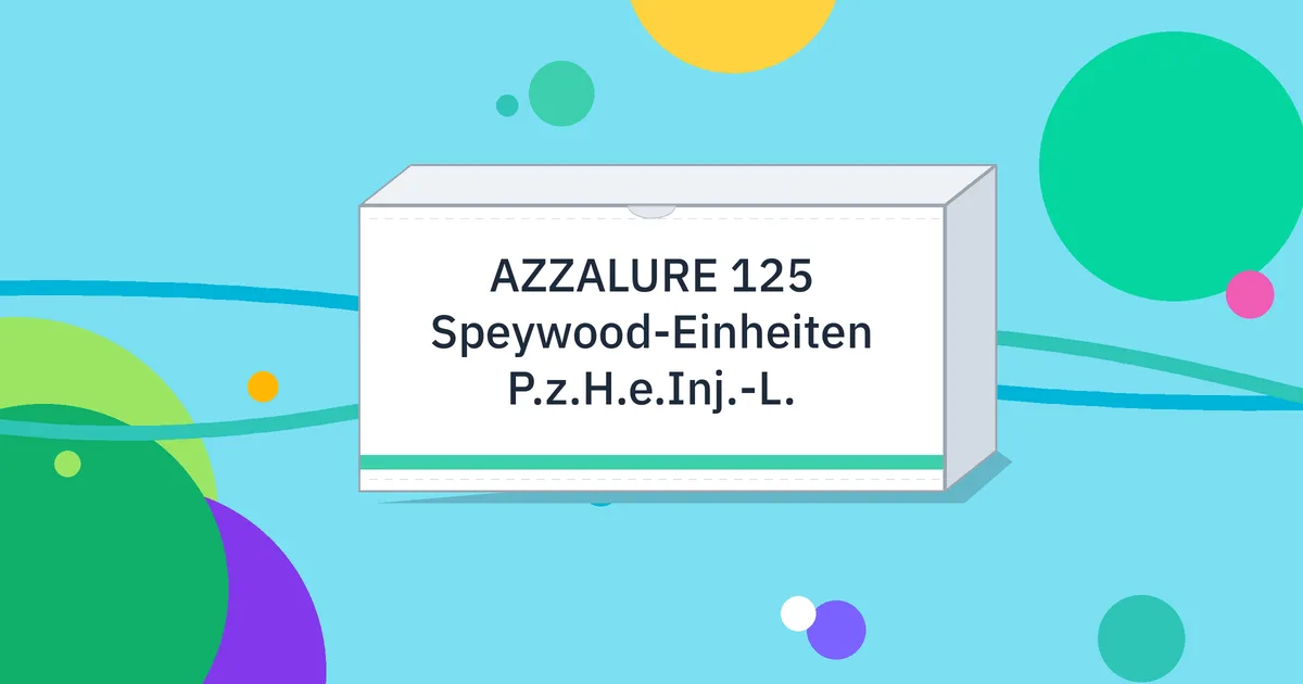 Symbolbild: Packung mit der Aufschrift AZZALURE 125 Speywood-Einheiten P.z.H.e.Inj.-L. (PZN 18010068) – Verfügbarkeit und Bezug in Apotheken in Frankfurt am Main