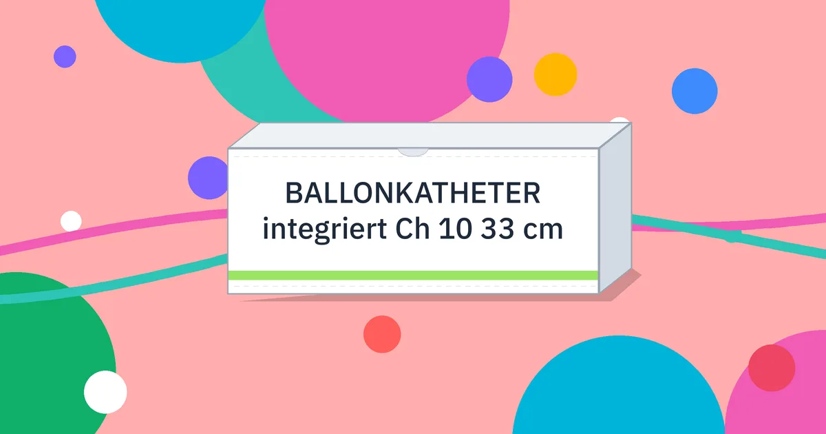 Symbolbild: Packung mit der Aufschrift BALLONKATHETER integriert Ch 10 33 cm (PZN 17636966) – Verfügbarkeit und Bezug in Apotheken in Frankfurt am Main