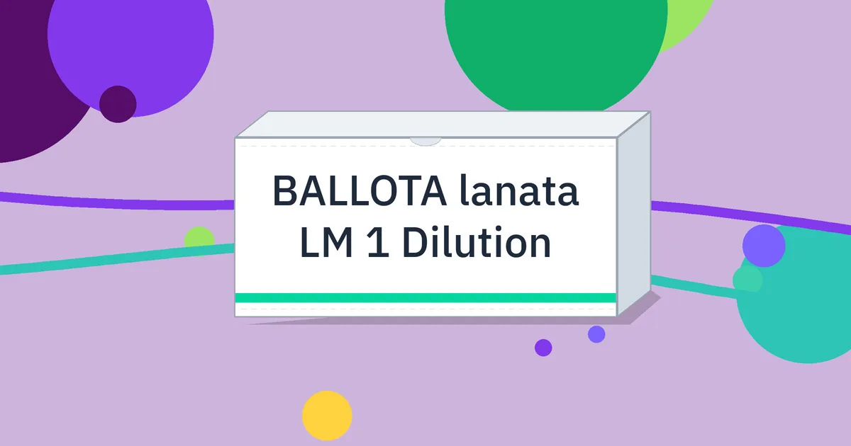 Symbolbild: Packung mit der Aufschrift BALLOTA lanata LM 1 Dilution (PZN 13373671) – Verfügbarkeit und Bezug in Apotheken in Frankfurt am Main