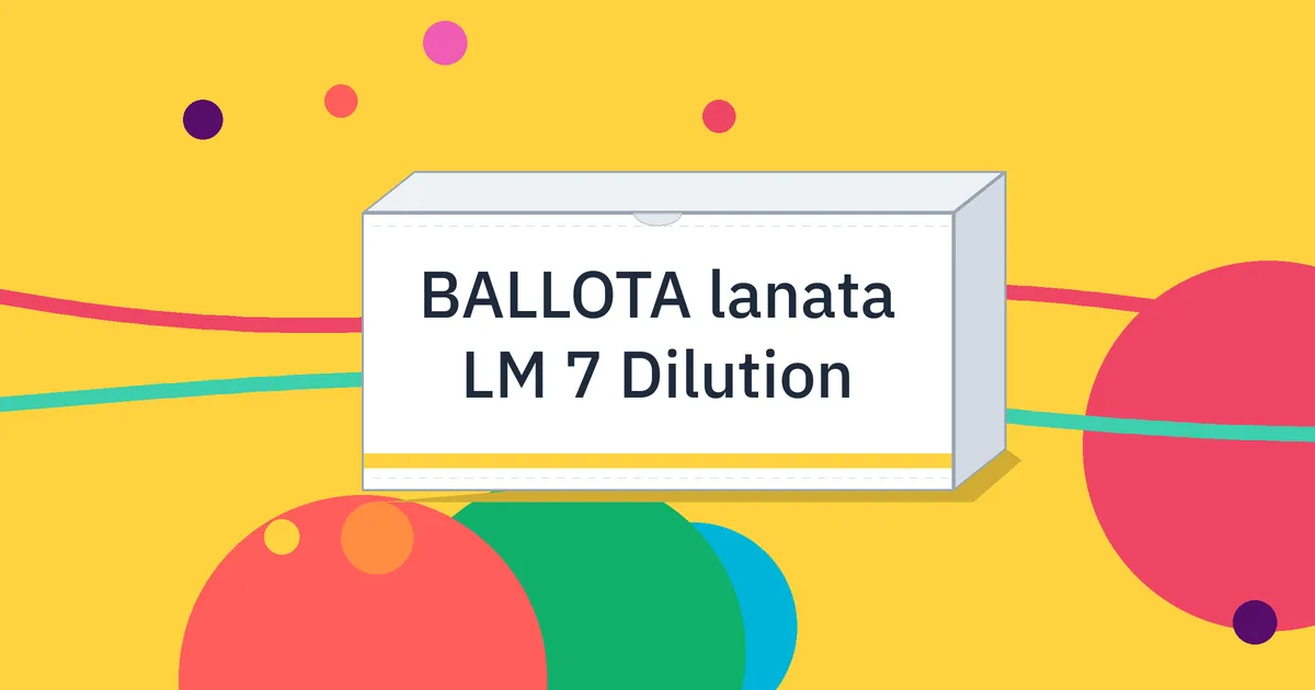 Symbolbild: Packung mit der Aufschrift BALLOTA lanata LM 7 Dilution (PZN 13373820) – Verfügbarkeit und Bezug in Apotheken in Frankfurt am Main