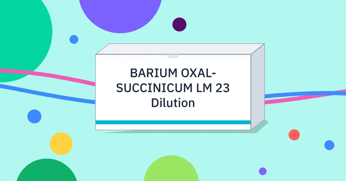 Symbolbild: Packung mit der Aufschrift BARIUM OXAL-SUCCINICUM LM 23 Dilution (PZN 13378705) – Verfügbarkeit und Bezug in Apotheken in Frankfurt am Main