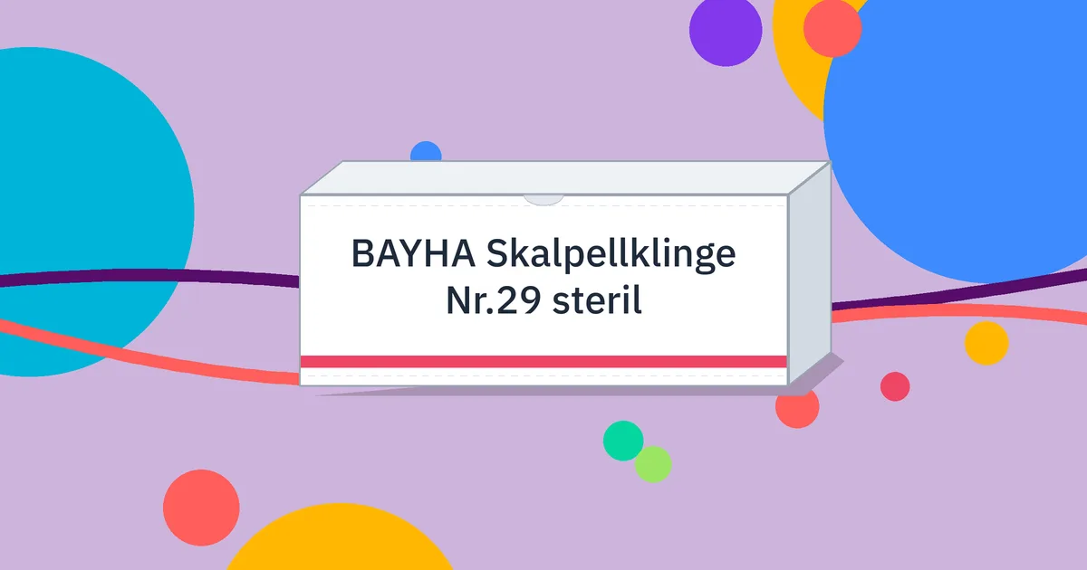 Symbolbild: Packung mit der Aufschrift BAYHA Skalpellklinge Nr.29 steril (PZN 13928146) – Verfügbarkeit und Bezug in Apotheken in Frankfurt am Main