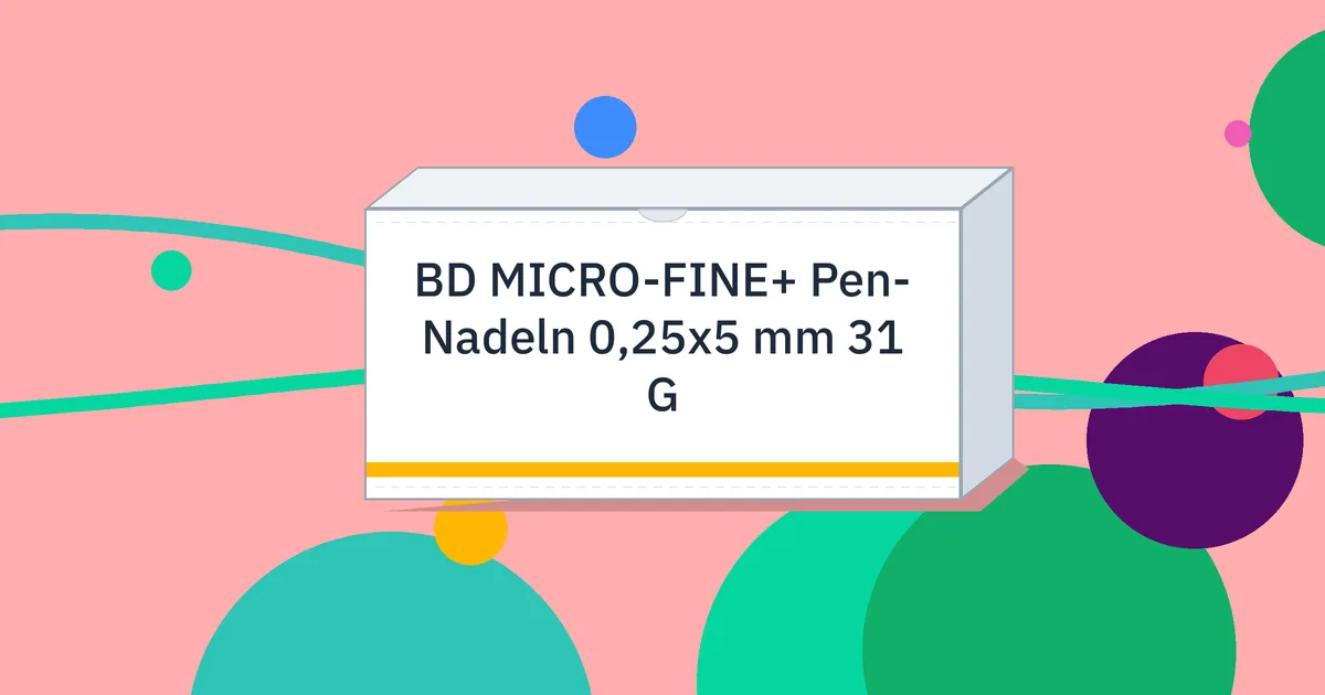 Symbolbild: Packung mit der Aufschrift BD MICRO-FINE+ Pen-Nadeln 0,25x5 mm 31 G (PZN 11695034) – Verfügbarkeit und Bezug in Apotheken in Frankfurt am Main