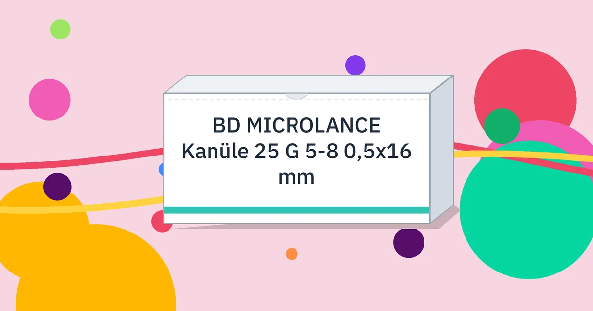 Symbolbild: Packung mit der Aufschrift BD MICROLANCE Kanüle 25 G 5-8 0,5x16 mm (PZN 16016351) – Verfügbarkeit und Bezug in Apotheken in Frankfurt am Main