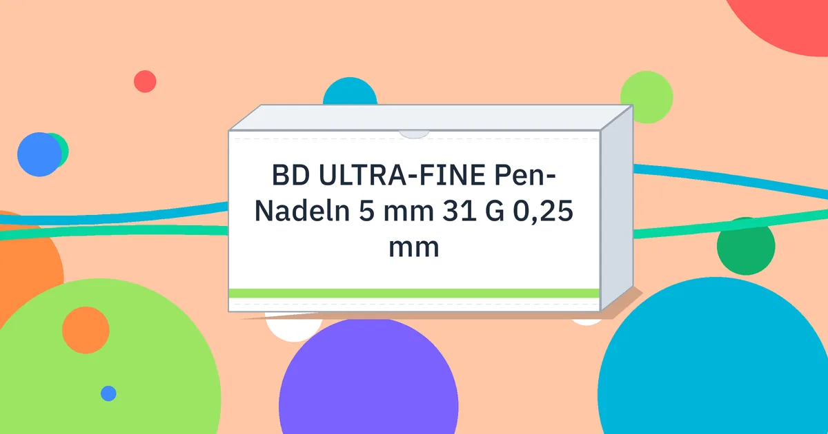 Symbolbild: Packung mit der Aufschrift BD ULTRA-FINE Pen-Nadeln 5 mm 31 G 0,25 mm (PZN 19130024) – Verfügbarkeit und Bezug in Apotheken in Frankfurt am Main