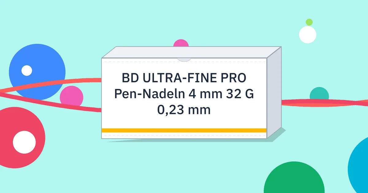Symbolbild: Packung mit der Aufschrift BD ULTRA-FINE PRO Pen-Nadeln 4 mm 32 G 0,23 mm (PZN 18263214) – Verfügbarkeit und Bezug in Apotheken in Frankfurt am Main