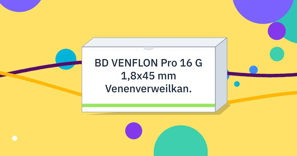 Symbolbild: Packung mit der Aufschrift BD VENFLON Pro 16 G 1,8x45 mm Venenverweilkan. (PZN 00944362) – Verfügbarkeit und Bezug in Apotheken in Frankfurt am Main