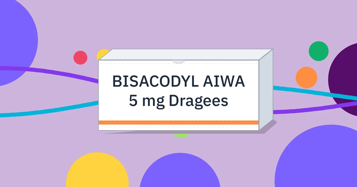 Symbolbild: Packung mit der Aufschrift BISACODYL AIWA 5 mg Dragees (PZN 14160345) – Verfügbarkeit und Bezug in Apotheken in Frankfurt am Main