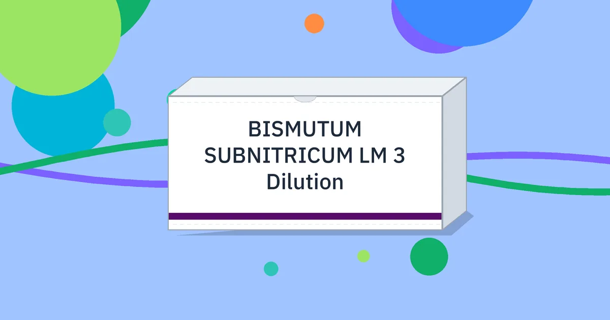 Symbolbild: Packung mit der Aufschrift BISMUTUM SUBNITRICUM LM 3 Dilution (PZN 13388460) – Verfügbarkeit und Bezug in Apotheken in Frankfurt am Main