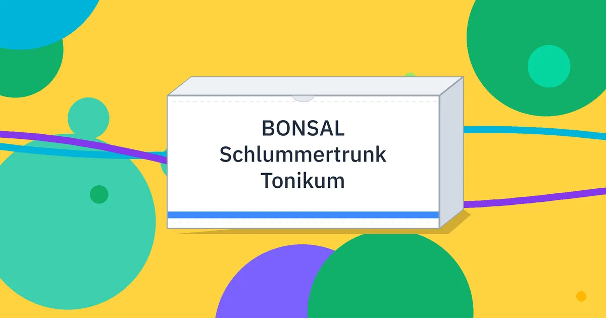 Symbolbild: Packung mit der Aufschrift BONSAL Schlummertrunk Tonikum (PZN 01802629) – Verfügbarkeit und Bezug in Apotheken in Frankfurt am Main