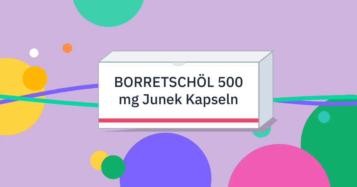 Symbolbild: Packung mit der Aufschrift BORRETSCHÖL 500 mg Junek Kapseln (PZN 07079720) – Verfügbarkeit und Bezug in Apotheken in Frankfurt am Main