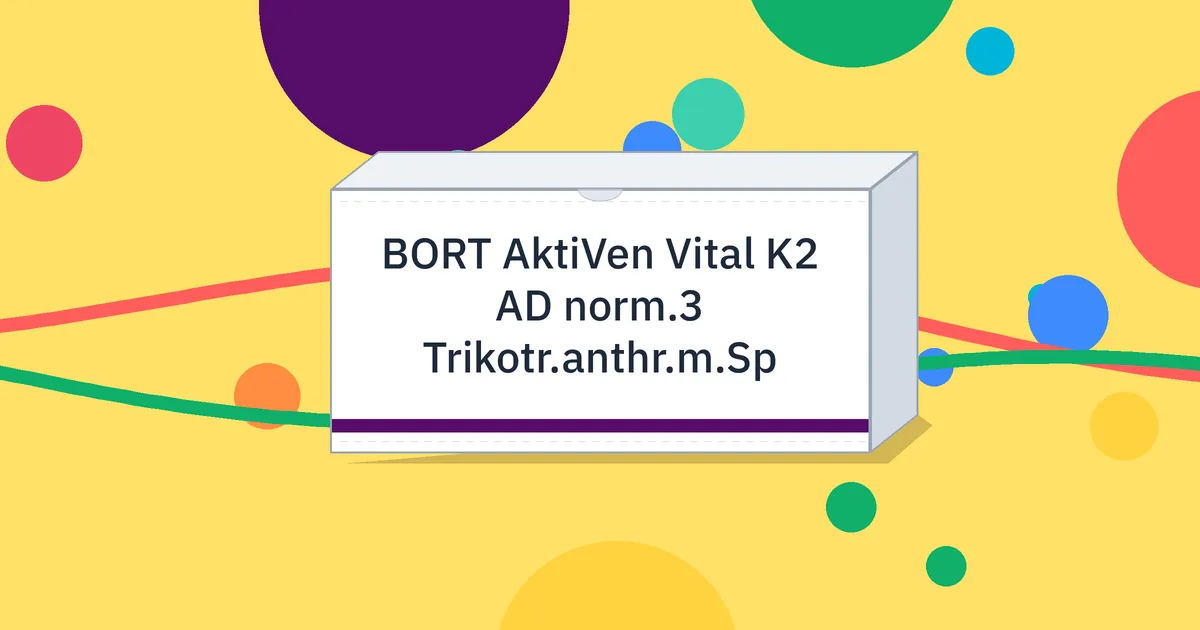 Symbolbild: Packung mit der Aufschrift BORT AktiVen Vital K2 AD norm.3 Trikotr.anthr.m.Sp (PZN 13728499) – Verfügbarkeit und Bezug in Apotheken in Frankfurt am Main