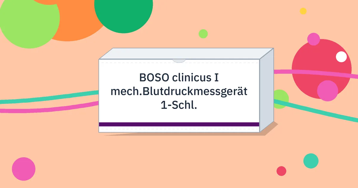 Symbolbild: Packung mit der Aufschrift BOSO clinicus I mech.Blutdruckmessgerät 1-Schl. (PZN 15204406) – Verfügbarkeit und Bezug in Apotheken in Frankfurt am Main