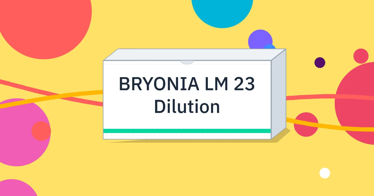 Symbolbild: Packung mit der Aufschrift BRYONIA LM 23 Dilution (PZN 12797104) – Verfügbarkeit und Bezug in Apotheken in Frankfurt am Main