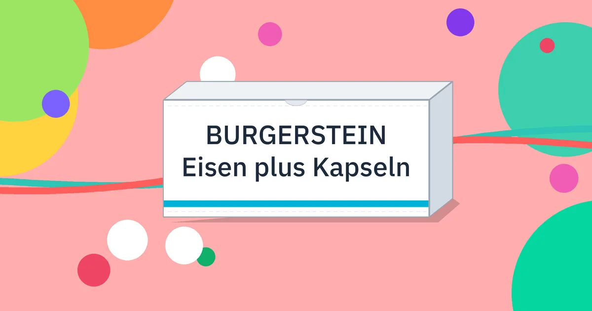 Symbolbild: Packung mit der Aufschrift BURGERSTEIN Eisen plus Kapseln (PZN 17521068) – Verfügbarkeit und Bezug in Apotheken in Frankfurt am Main