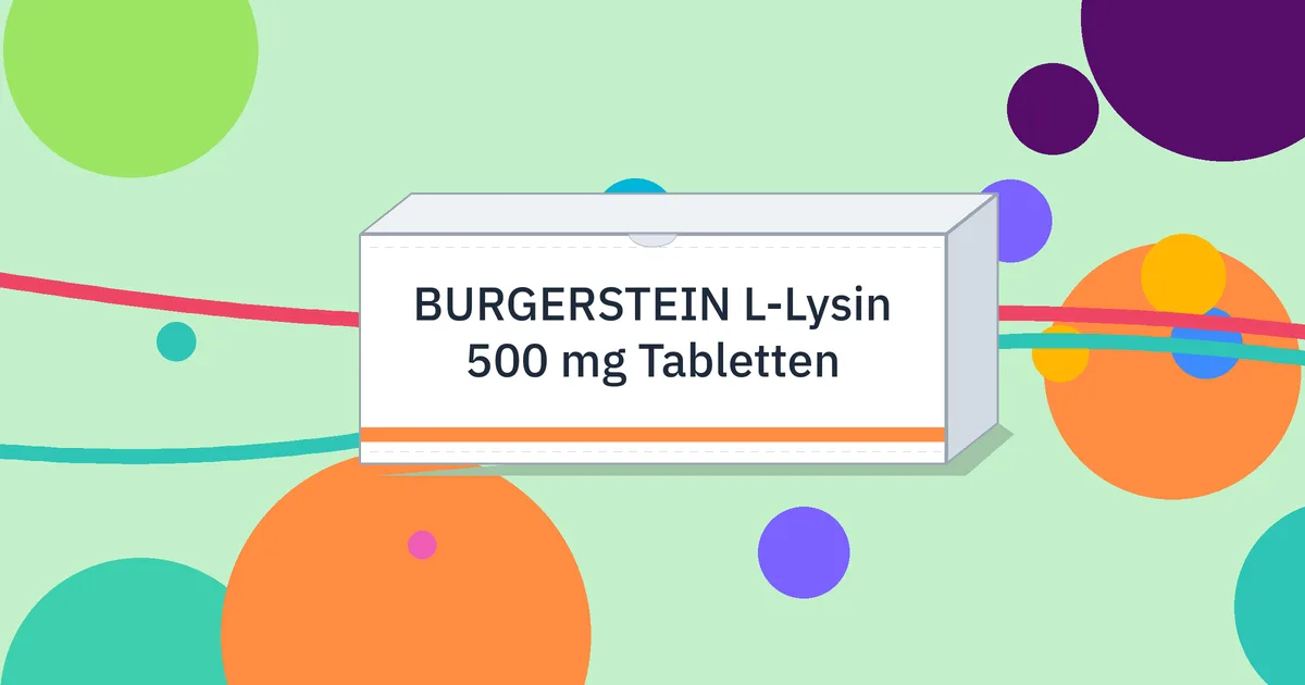 Symbolbild: Packung mit der Aufschrift BURGERSTEIN L-Lysin 500 mg Tabletten (PZN 17375164) – Verfügbarkeit und Bezug in Apotheken in Frankfurt am Main