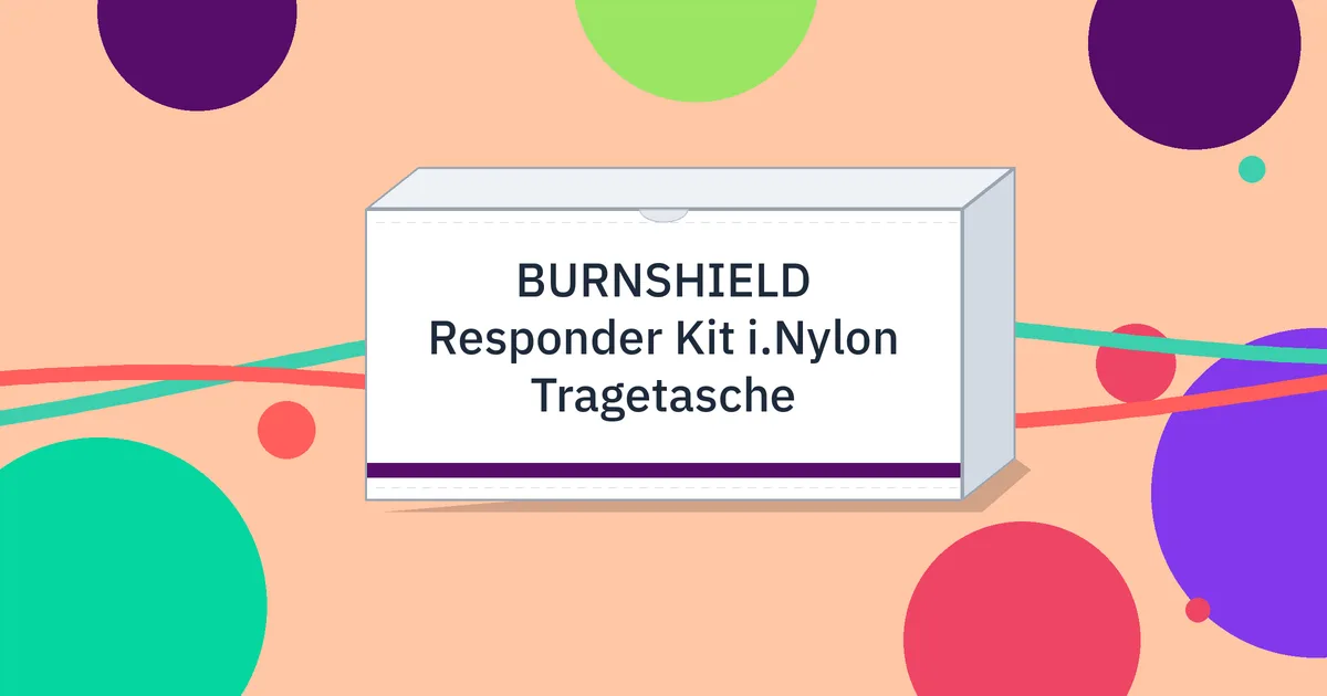 Symbolbild: Packung mit der Aufschrift BURNSHIELD Responder Kit i.Nylon Tragetasche (PZN 05948927) – Verfügbarkeit und Bezug in Apotheken in Frankfurt am Main