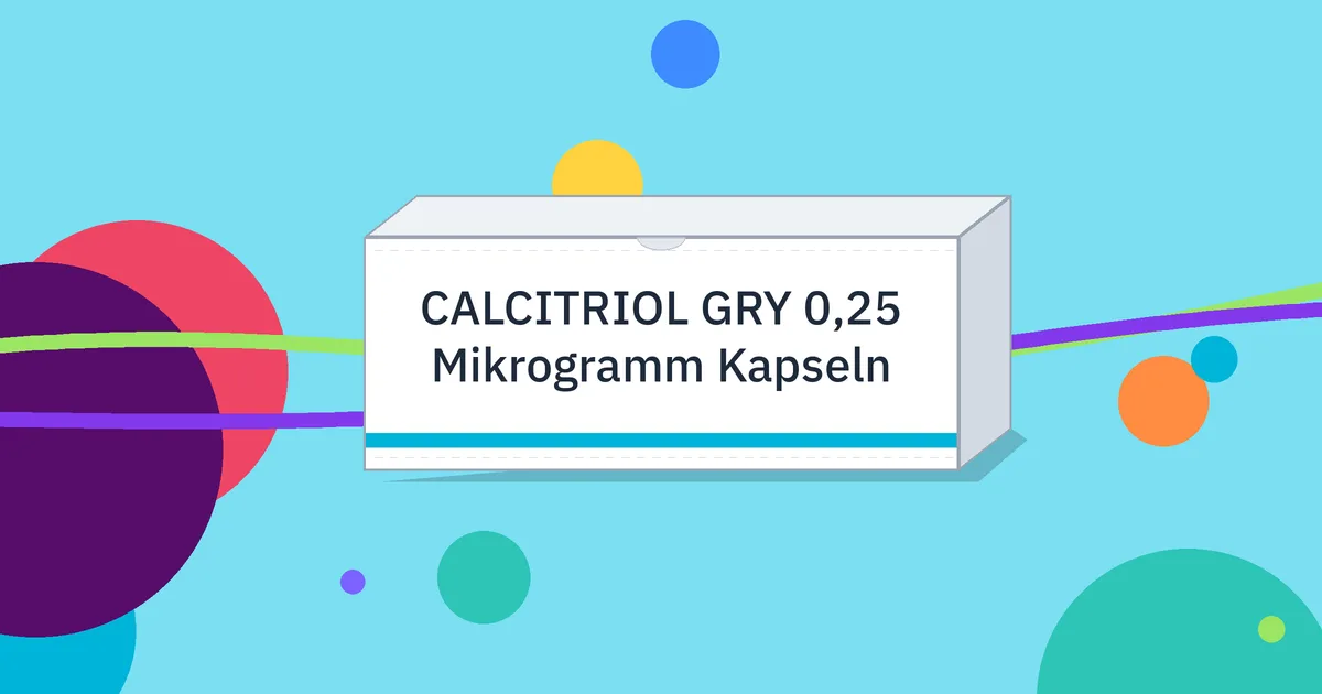 Symbolbild: Packung mit der Aufschrift CALCITRIOL GRY 0,25 Mikrogramm Kapseln (PZN 06706451) – Verfügbarkeit und Bezug in Apotheken in Frankfurt am Main