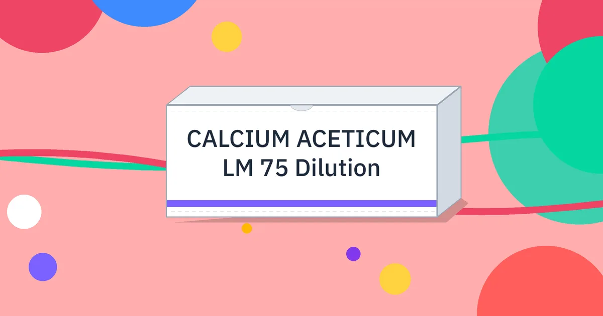 Symbolbild: Packung mit der Aufschrift CALCIUM ACETICUM LM 75 Dilution (PZN 13406117) – Verfügbarkeit und Bezug in Apotheken in Frankfurt am Main
