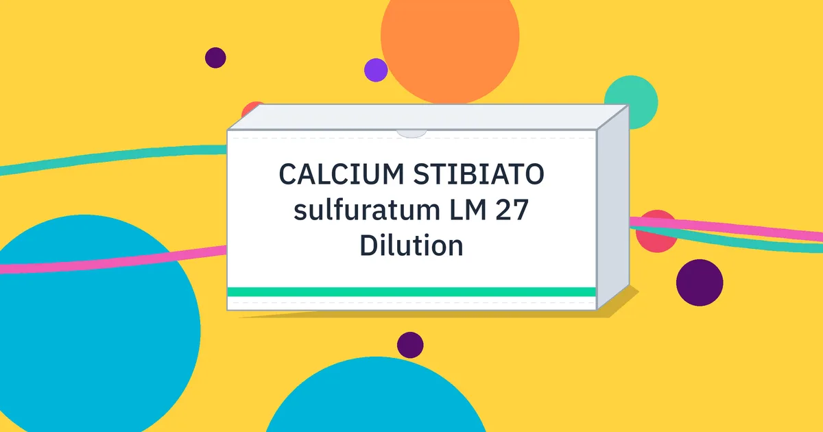 Symbolbild: Packung mit der Aufschrift CALCIUM STIBIATO sulfuratum LM 27 Dilution (PZN 12806725) – Verfügbarkeit und Bezug in Apotheken in Frankfurt am Main
