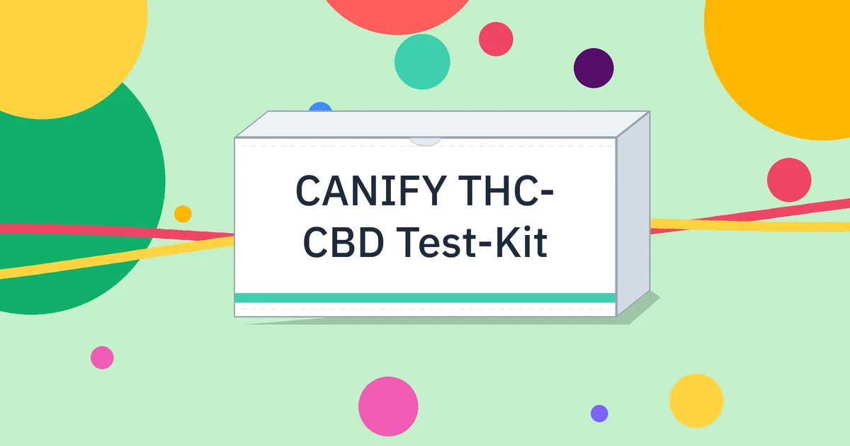 Symbolbild: Packung mit der Aufschrift CANIFY THC-CBD Test-Kit (PZN 19381878) – Verfügbarkeit und Bezug in Apotheken in Frankfurt am Main