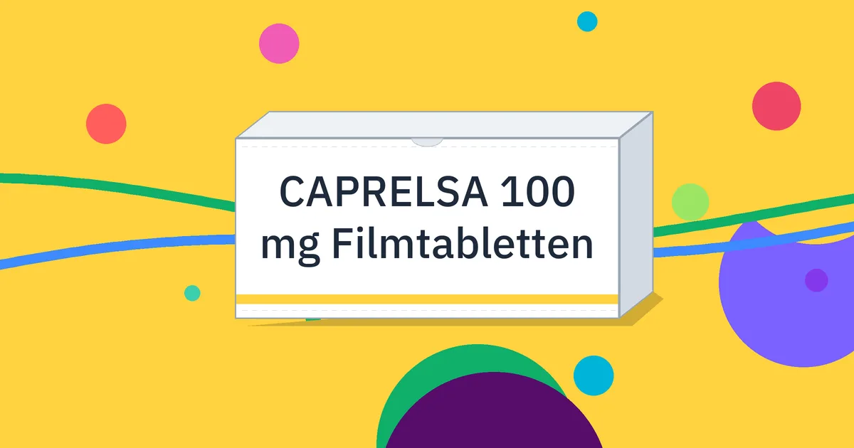 Symbolbild: Packung mit der Aufschrift CAPRELSA 100 mg Filmtabletten (PZN 20518756) – Verfügbarkeit und Bezug in Apotheken in Frankfurt am Main
