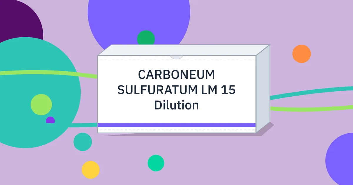 Symbolbild: Packung mit der Aufschrift CARBONEUM SULFURATUM LM 15 Dilution (PZN 12809907) – Verfügbarkeit und Bezug in Apotheken in Frankfurt am Main