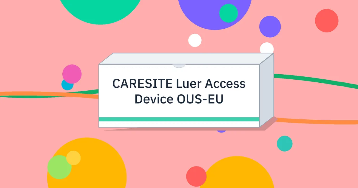 Symbolbild: Packung mit der Aufschrift CARESITE Luer Access Device OUS-EU (PZN 04828687) – Verfügbarkeit und Bezug in Apotheken in Frankfurt am Main
