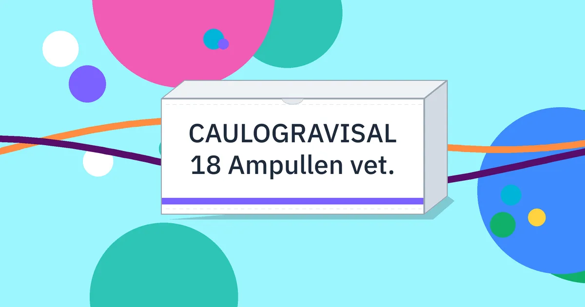 Symbolbild: Packung mit der Aufschrift CAULOGRAVISAL 18 Ampullen vet. (PZN 00792484) – Verfügbarkeit und Bezug in Apotheken in Frankfurt am Main