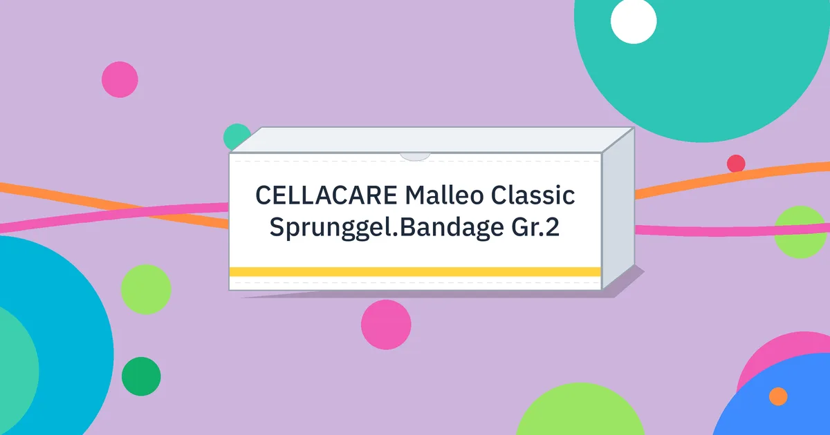 Symbolbild: Packung mit der Aufschrift CELLACARE Malleo Classic Sprunggel.Bandage Gr.2 (PZN 20549917) – Verfügbarkeit und Bezug in Apotheken in Frankfurt am Main